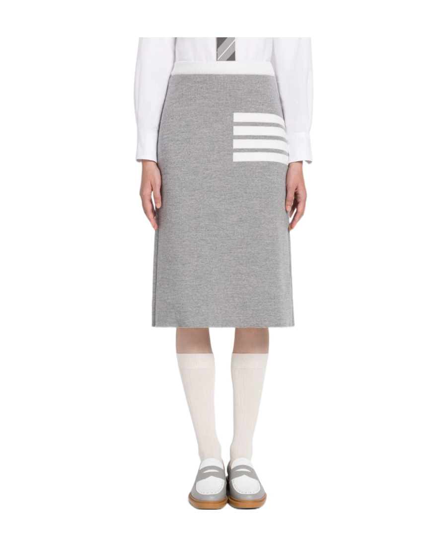 THOM BROWNE Thom Browne A-Line Merino Wool Midi Skirt